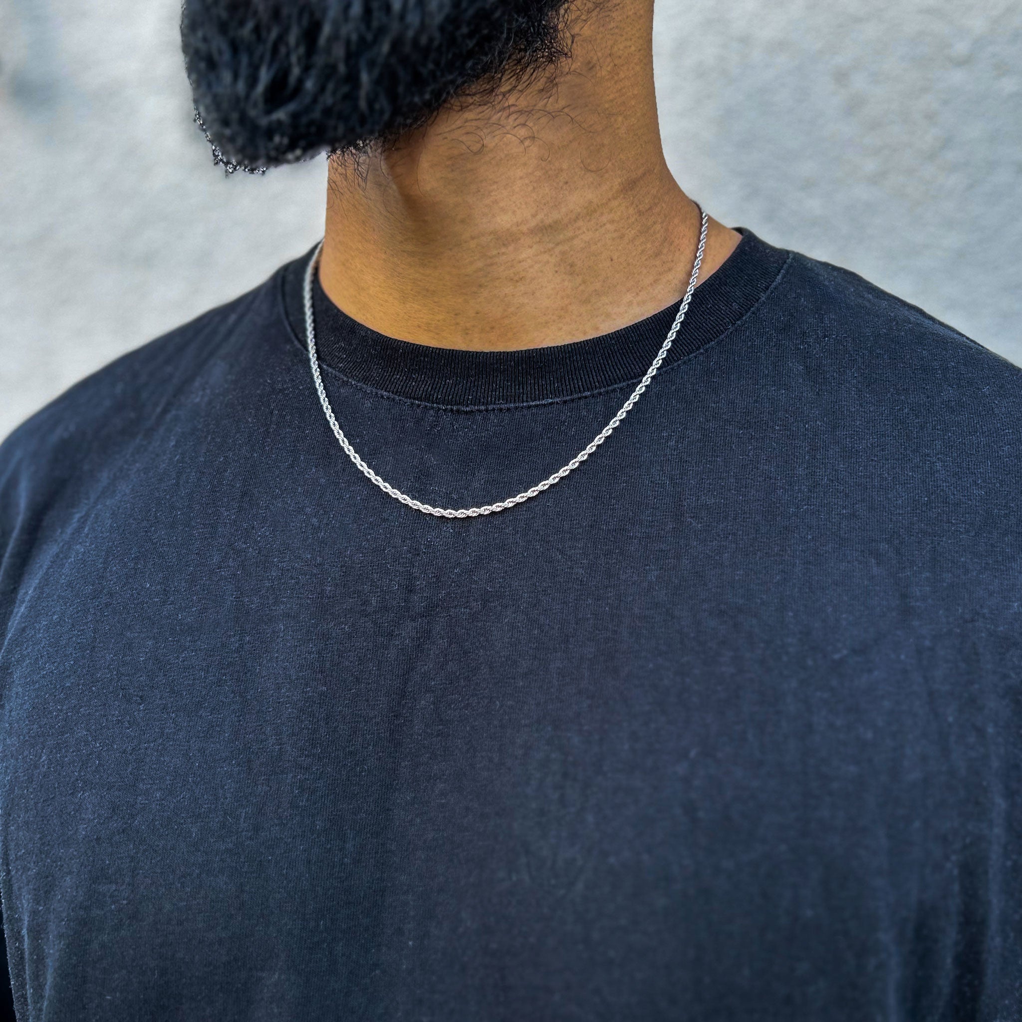 Silver 2.5mm Rope Chain – Luxsy Jewels